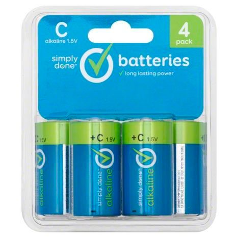 Buy Simply Done Batteries, Alkaline, C, 4 Pac... Online | Mercato