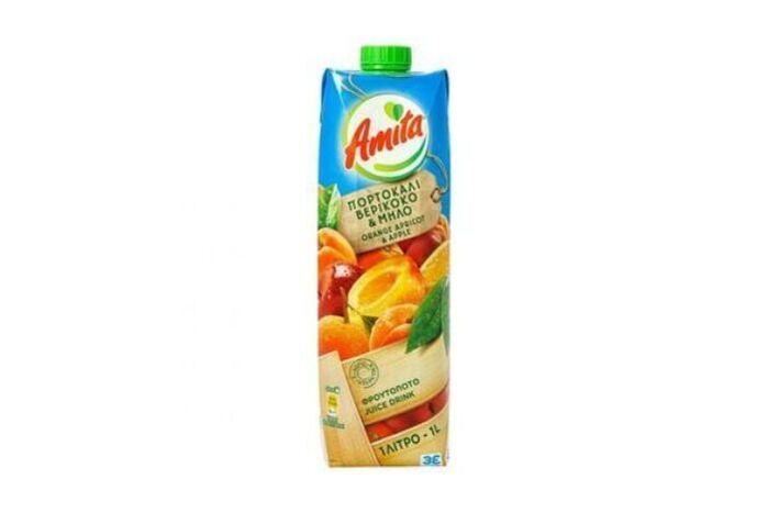 Buy Amita Greek Orange/Apricot/Apple Juice-1ltr. Online | Mercato